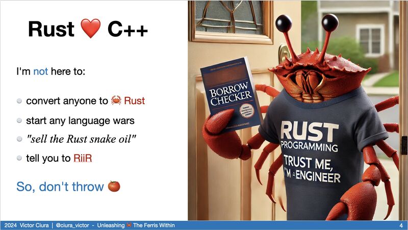 Victor Ciura on LinkedIn: #ndctechtown #rust #cpp #cplusplus #rustlang Victor Ciura on LinkedIn: #ndctechtown #rust #cpp #cplusplus #rustlang