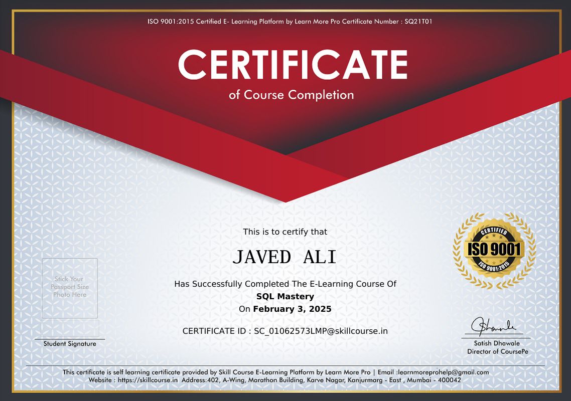 I am excited to share that I have successfully completed the SQL ... I am excited to share that I have successfully completed the SQL ...