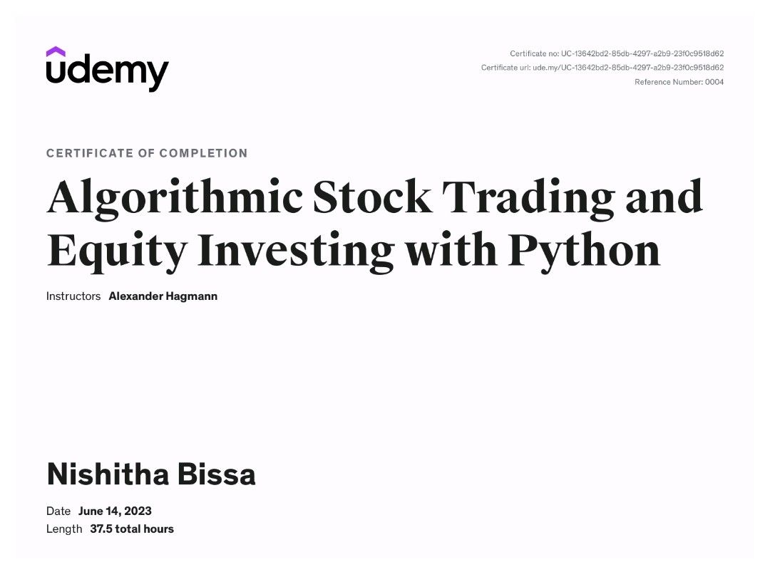 NISHITHA BISSA on LinkedIn: #investing #trading #python NISHITHA BISSA on LinkedIn: #investing #trading #python