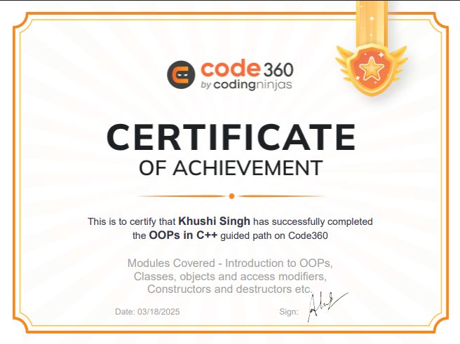 #codingninjas #oopsincpp #learning #coding #programming | Khushi singh #codingninjas #oopsincpp #learning #coding #programming | Khushi singh
