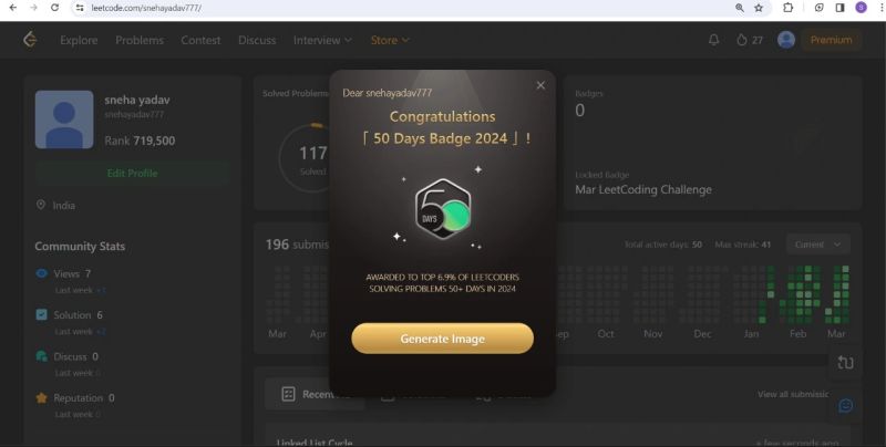 Sneha Yadav on LinkedIn: #leetcode #codingjourney #achievementunlocked ... Sneha Yadav on LinkedIn: #leetcode #codingjourney #achievementunlocked ...