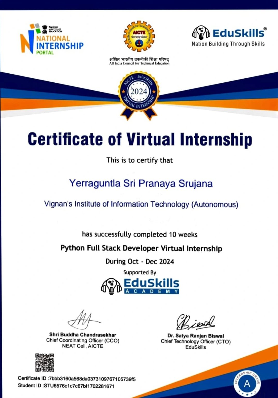 #pythonfullstack #internshipexperience #eduskills #aicte # ... #pythonfullstack #internshipexperience #eduskills #aicte # ...