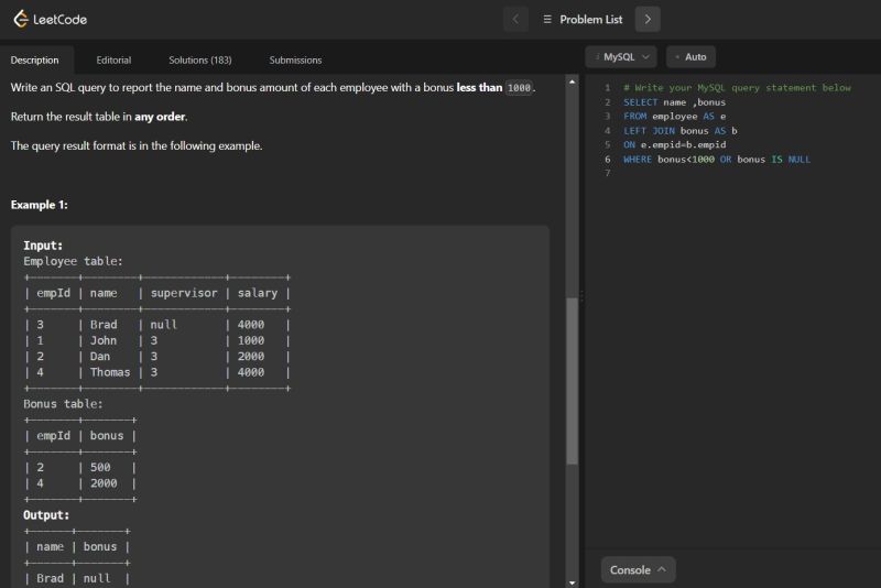 Kshitij Pathak on LinkedIn: #love #sql #leetcode Kshitij Pathak on LinkedIn: #love #sql #leetcode