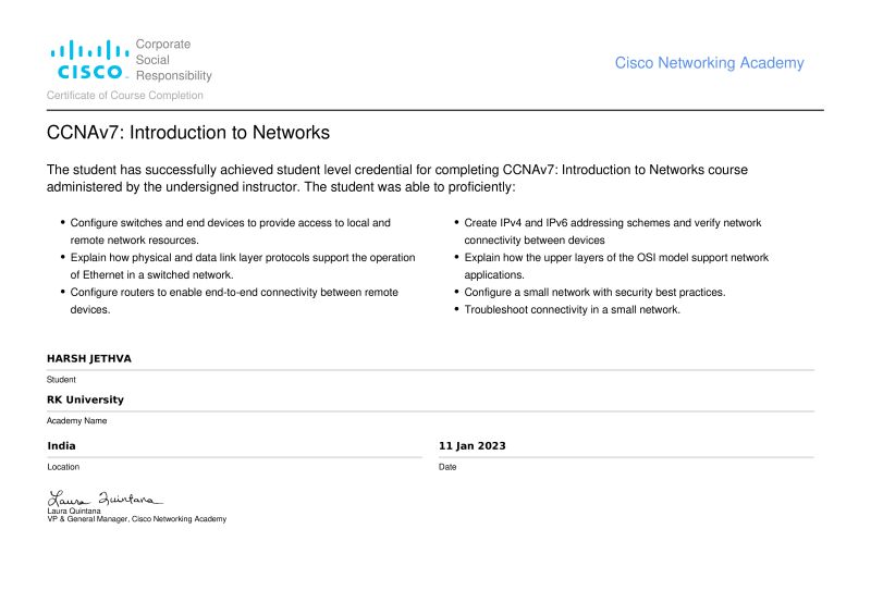 Harsh Jethva on LinkedIn: #ccnav7 #introductiontonetworks # ... Harsh Jethva on LinkedIn: #ccnav7 #introductiontonetworks # ...