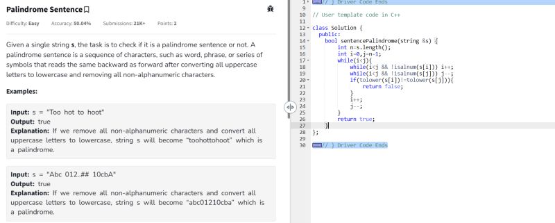 #160daysofcode #gfgchallenge #dsa #palindromecheck #twopointers # ... #160daysofcode #gfgchallenge #dsa #palindromecheck #twopointers # ...