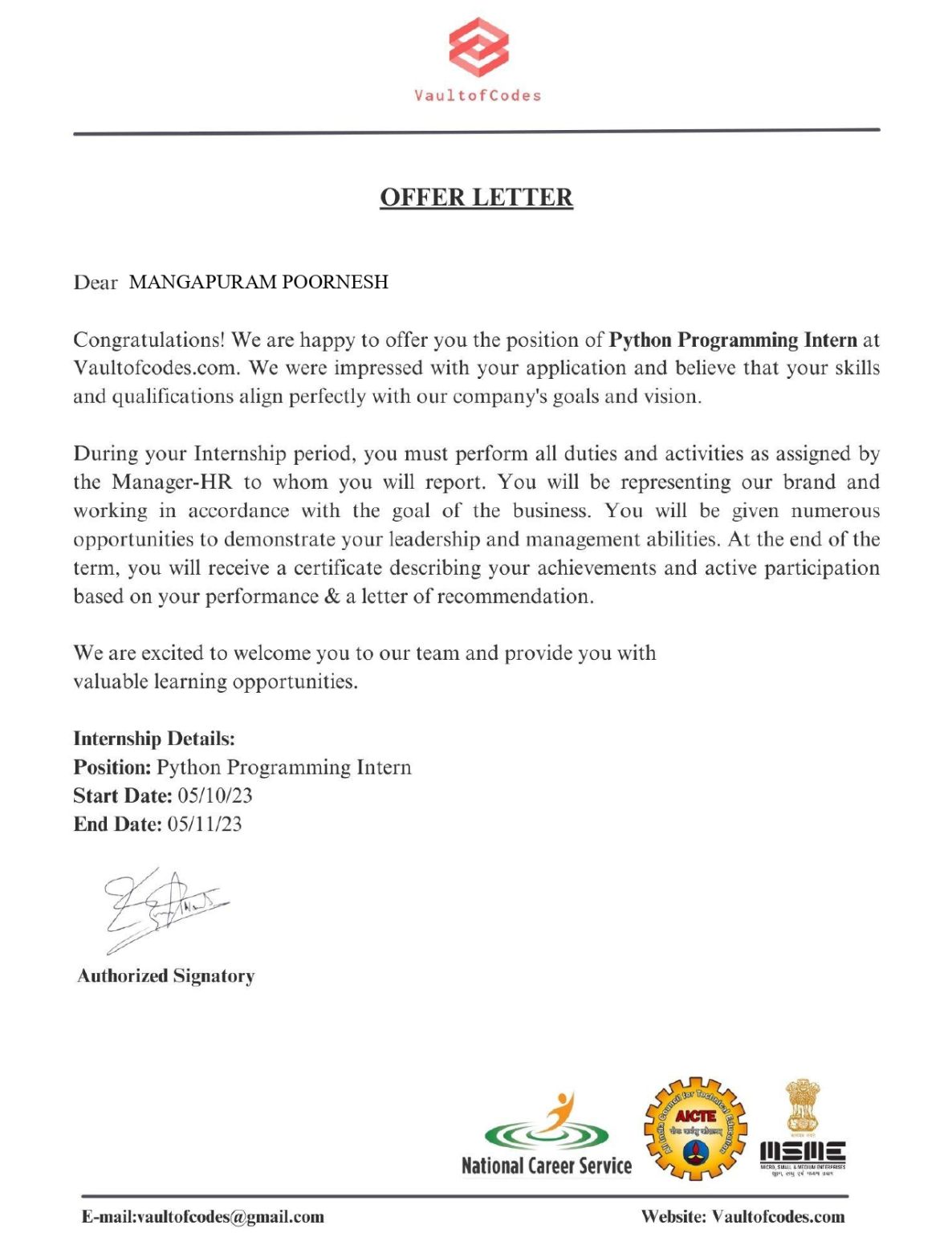 Poornesh Mangapuram on LinkedIn: #vaultofcodes #pythoninternship #python Poornesh Mangapuram on LinkedIn: #vaultofcodes #pythoninternship #python