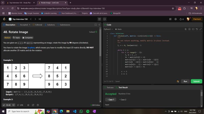 #leetcode #coding #python #matrixmanipulation #inplace #algorithm ... #leetcode #coding #python #matrixmanipulation #inplace #algorithm ...