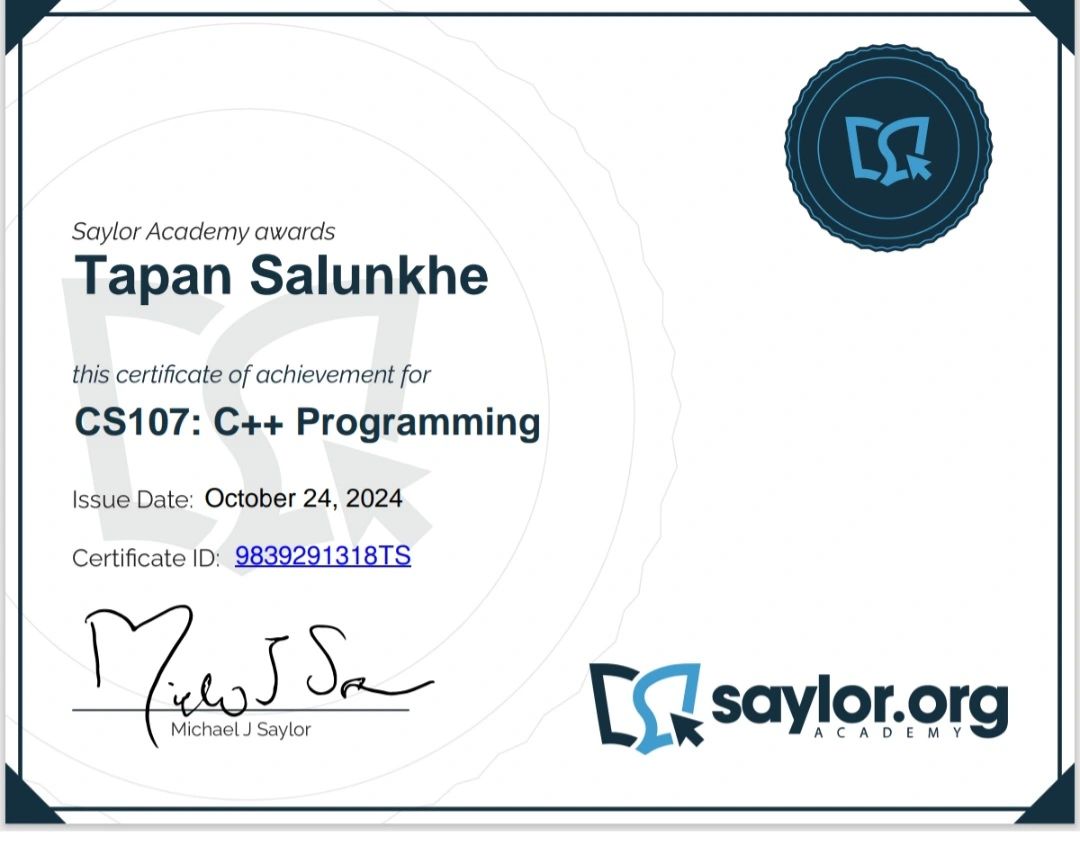 Tapan Salunkhe on LinkedIn: #cplusplus #programming #learning # ... Tapan Salunkhe on LinkedIn: #cplusplus #programming #learning # ...