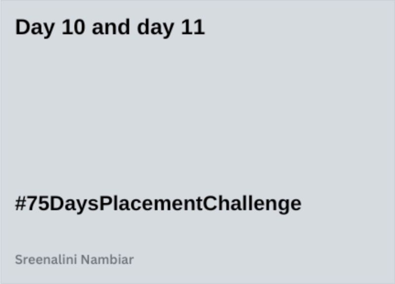 Completed all tasks for #75DayHardPlacementChallenge | Sreenalini ... Completed all tasks for #75DayHardPlacementChallenge | Sreenalini ...