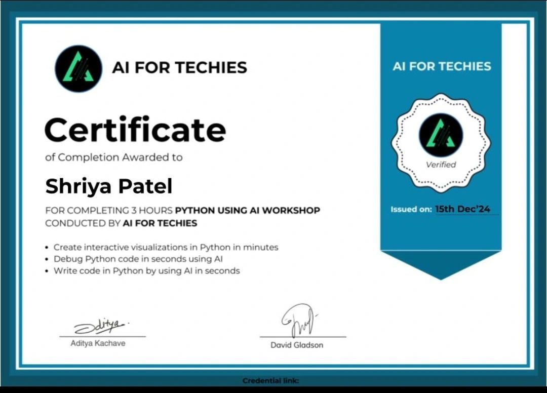 #ai #python #machinelearning #coding | Shriya Patel #ai #python #machinelearning #coding | Shriya Patel