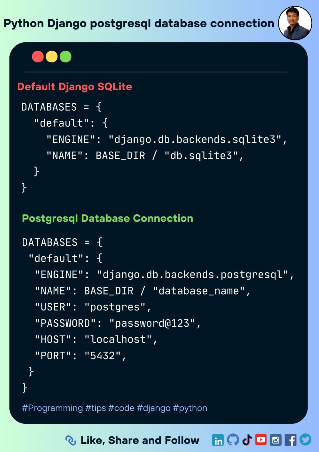 #python #django #programming #tips #code #database #sqlite #postgresql ... #python #django #programming #tips #code #database #sqlite #postgresql ...