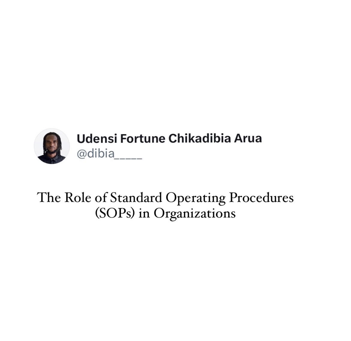 What are SOPs and their benefits? | Udensi Fortune Arua posted on the ... What are SOPs and their benefits? | Udensi Fortune Arua posted on the ...
