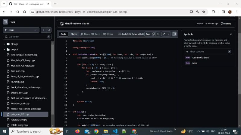 Day 16 of #100DaysofCode Challenge: Solving a 2D array challenge ... Day 16 of #100DaysofCode Challenge: Solving a 2D array challenge ...