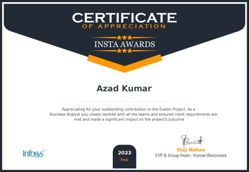 Azad kumar on LinkedIn: #infosys #businessanalyst #integration Azad kumar on LinkedIn: #infosys #businessanalyst #integration