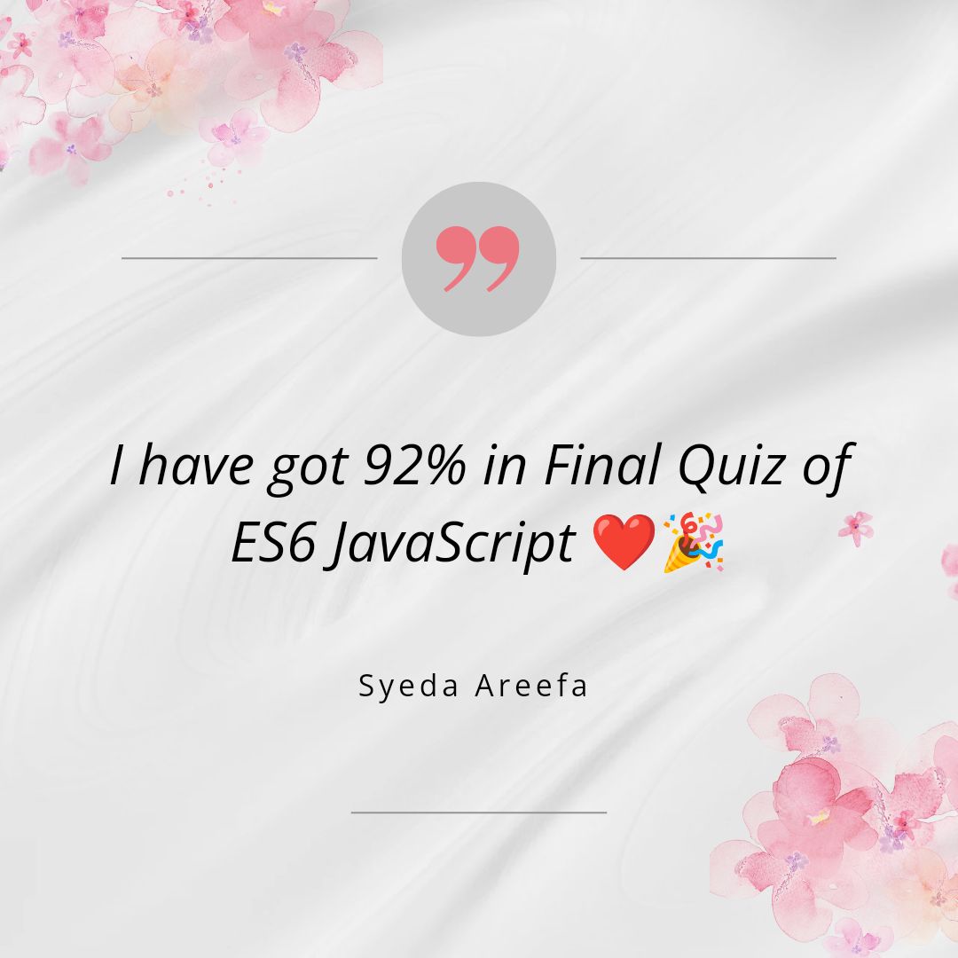 Syeda Areefa on LinkedIn: #es6 #javascript #learningtocode # ... Syeda Areefa on LinkedIn: #es6 #javascript #learningtocode # ...