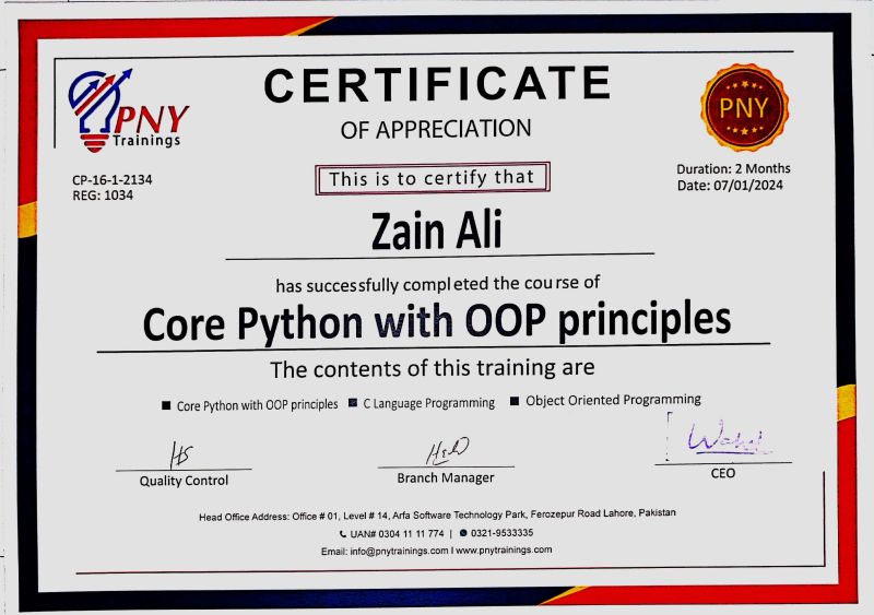 Zain Ali on LinkedIn: #python #oop #coding #learning #softwaredevelopment Zain Ali on LinkedIn: #python #oop #coding #learning #softwaredevelopment