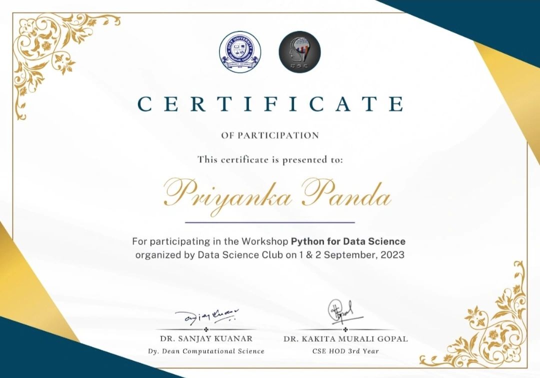 Priyanka Panda on LinkedIn: #datascience #pythoncoding #workshop # ... Priyanka Panda on LinkedIn: #datascience #pythoncoding #workshop # ...