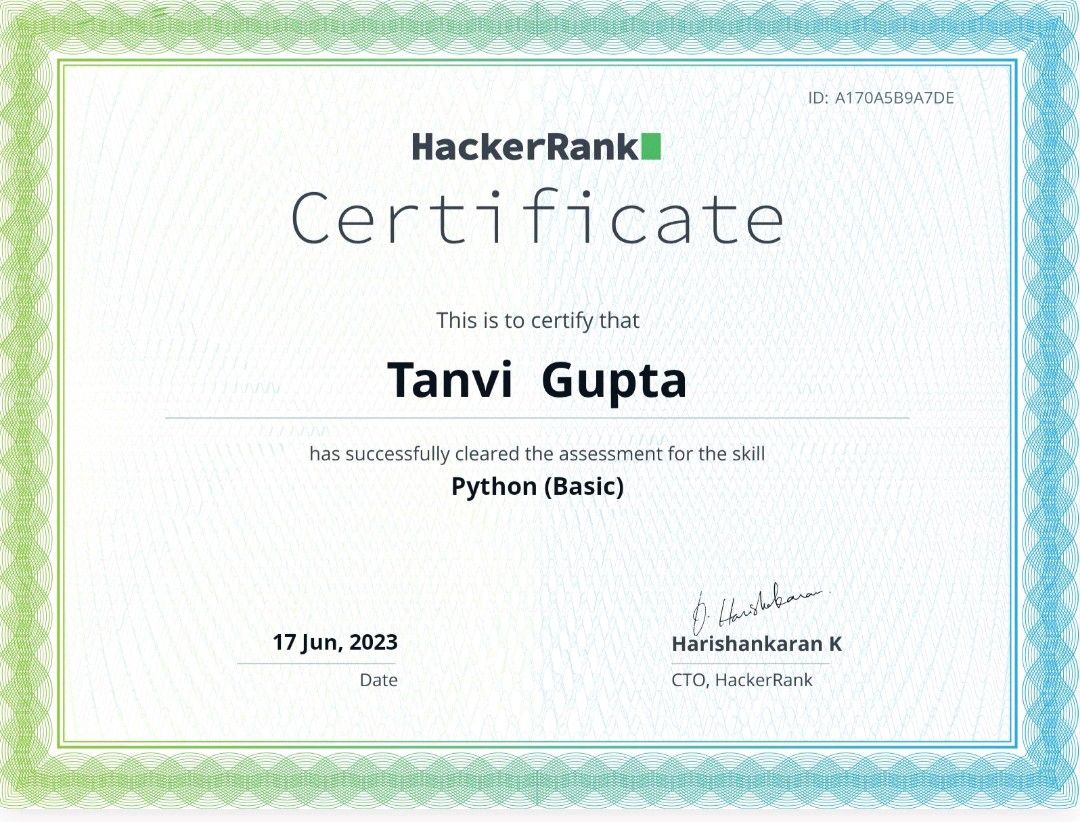 #hackerrank #share #pythonprogramming | Tanvi Gupta #hackerrank #share #pythonprogramming | Tanvi Gupta