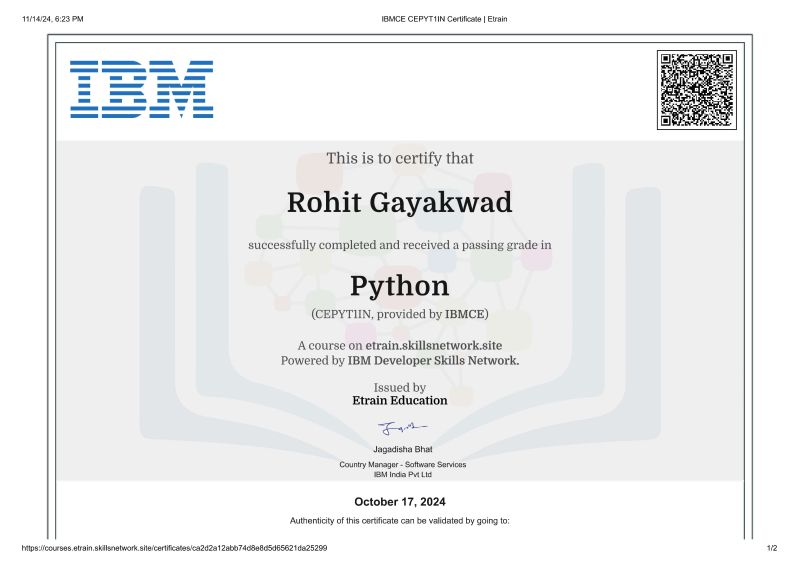 Rohit Gayakwad on LinkedIn: #pythonfordata #dataanalytics #ibm # ... Rohit Gayakwad on LinkedIn: #pythonfordata #dataanalytics #ibm # ...
