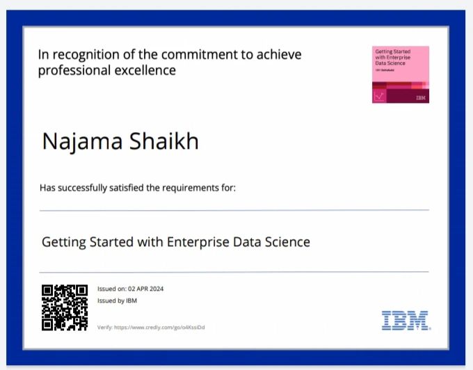 Najama Shaikh on LinkedIn: #datascience #ibm #skncoe Najama Shaikh on LinkedIn: #datascience #ibm #skncoe
