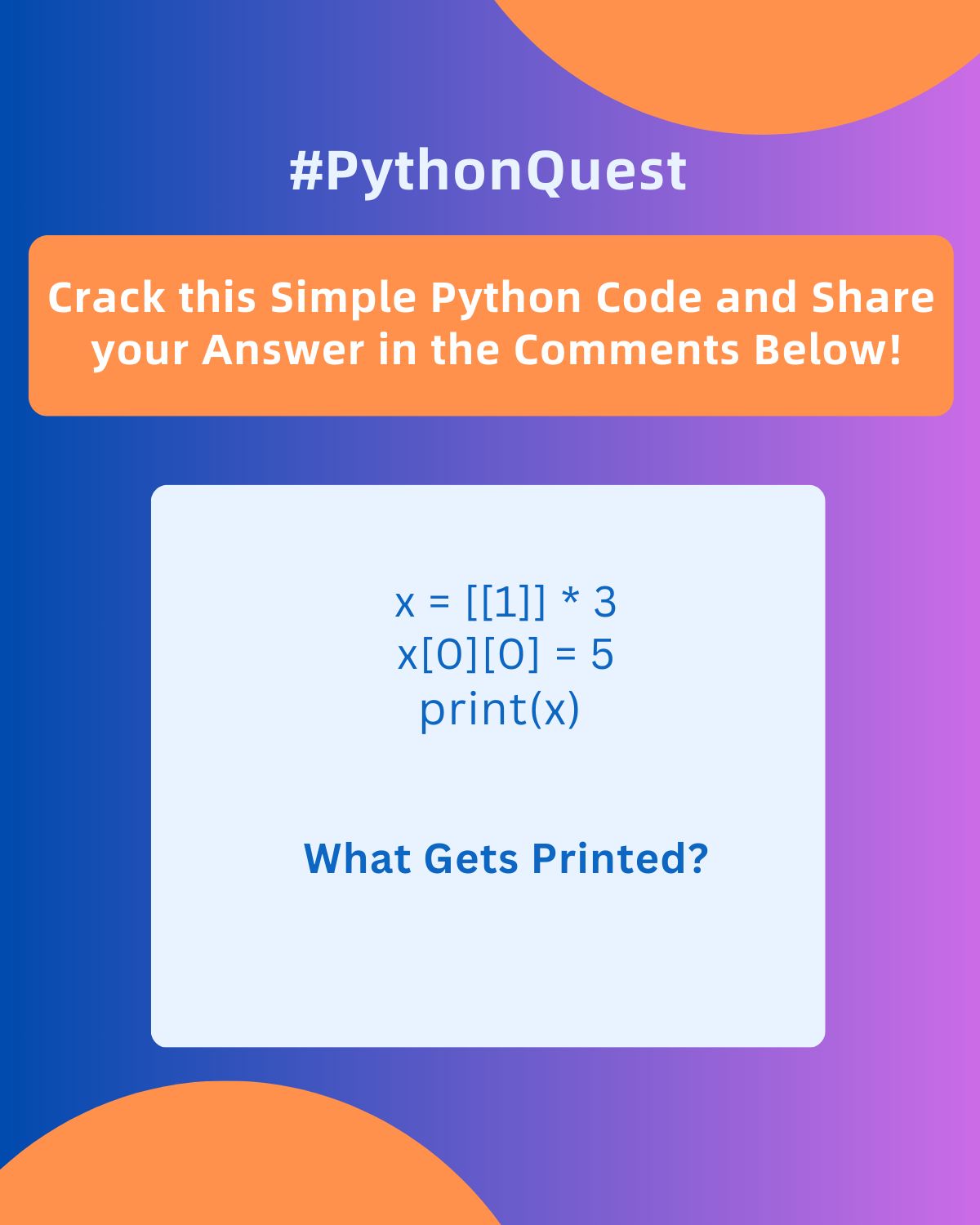 BuzzyBrains Software on LinkedIn: #python #pythonquiz #techquiz # ... BuzzyBrains Software on LinkedIn: #python #pythonquiz #techquiz # ...