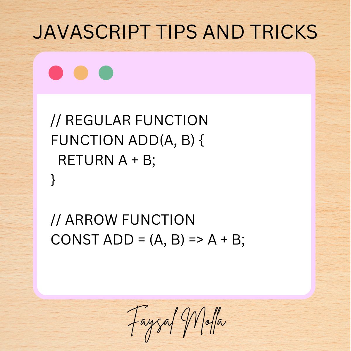 Faysal Molla on LinkedIn: Arrow functions: Use arrow functions for ... Faysal Molla on LinkedIn: Arrow functions: Use arrow functions for ...