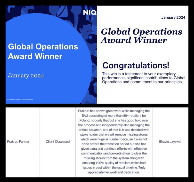 Prakruti Parmar on LinkedIn: #globaloperations #nielseniq #global # ... Prakruti Parmar on LinkedIn: #globaloperations #nielseniq #global # ...
