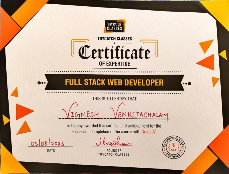 Successfully completed the Full Stack Web Developer course where I have ... Successfully completed the Full Stack Web Developer course where I have ...