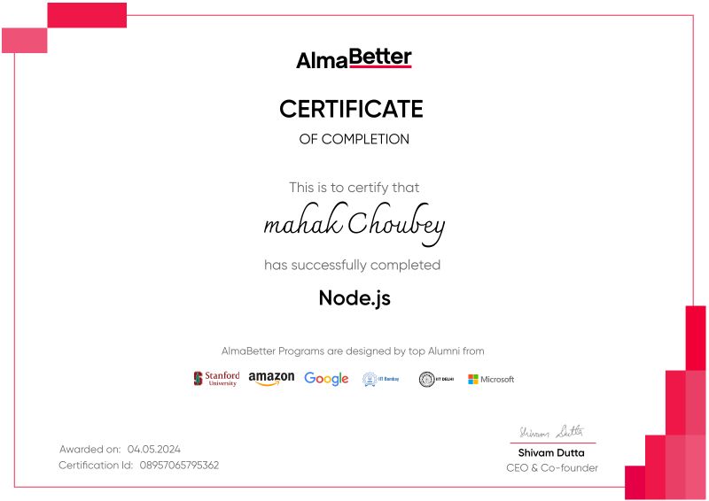 Mahak Choubey on LinkedIn: I'm thrilled to announce that I have just ... Mahak Choubey on LinkedIn: I'm thrilled to announce that I have just ...