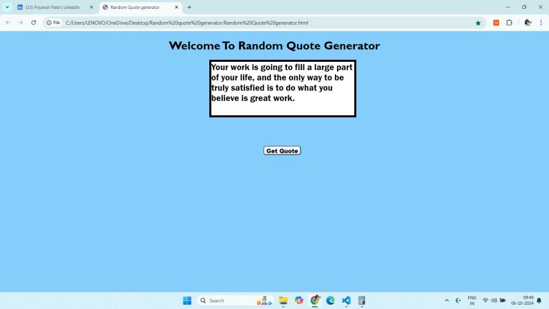 Priyansh Patel on LinkedIn: I create a random quote generator using ... Priyansh Patel on LinkedIn: I create a random quote generator using ...