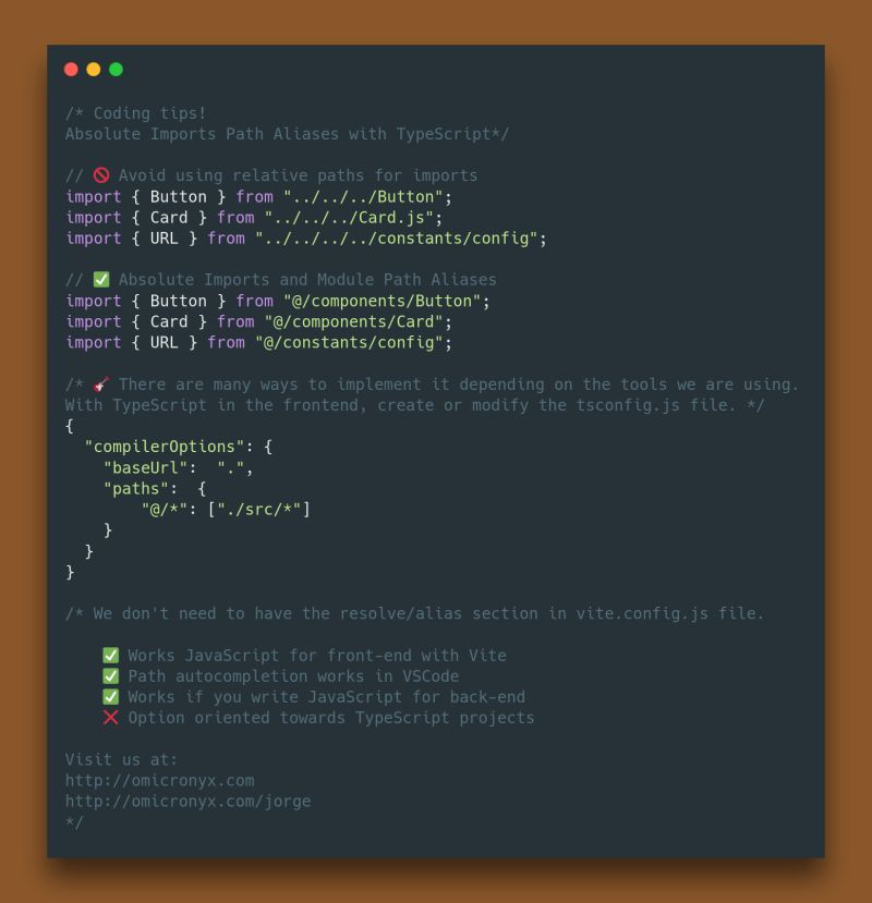 Jorge Fernandes on LinkedIn: Coding tips! Absolute Imports Path Aliases ... Jorge Fernandes on LinkedIn: Coding tips! Absolute Imports Path Aliases ...