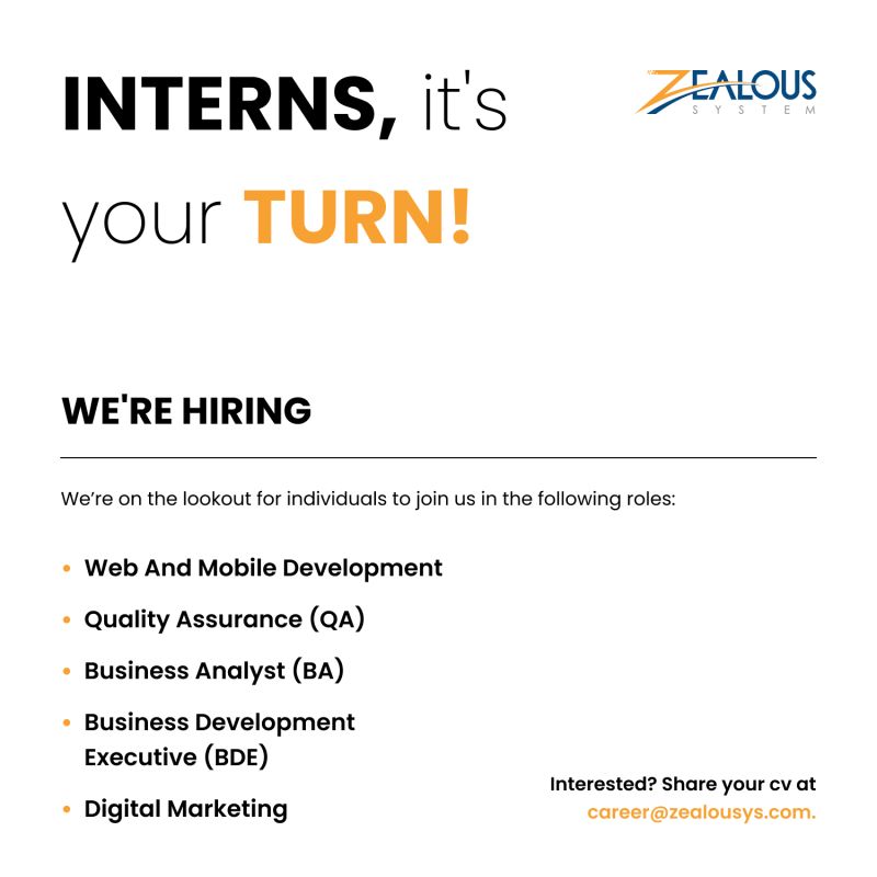 Zealous System on LinkedIn: #jobpost #internship #hiringnow # ... Zealous System on LinkedIn: #jobpost #internship #hiringnow # ...