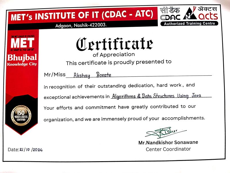 Akshay Borate on LinkedIn: #dsa #coding #problemsolving #achievement Akshay Borate on LinkedIn: #dsa #coding #problemsolving #achievement