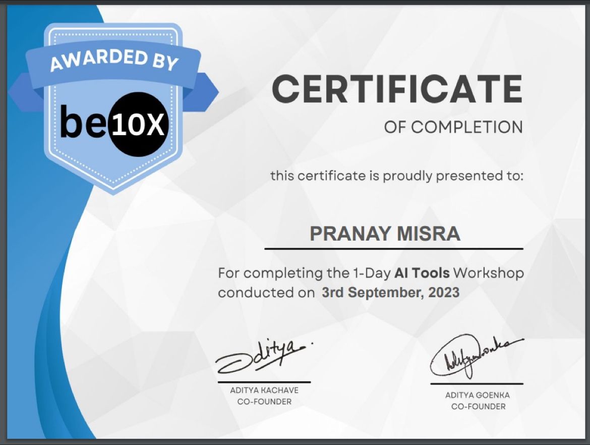 Pranay Mishra on LinkedIn: #be10x Pranay Mishra on LinkedIn: #be10x