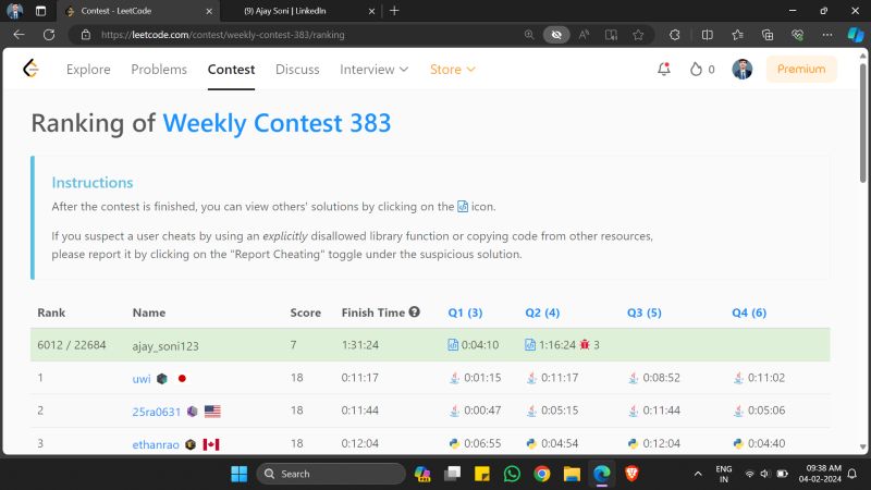 Ajay Soni on LinkedIn: #connections #leetcode #codingchallenge #contest ... Ajay Soni on LinkedIn: #connections #leetcode #codingchallenge #contest ...