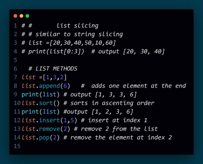 list slicing in python list methods in python | Ahmad raza list slicing in python list methods in python | Ahmad raza
