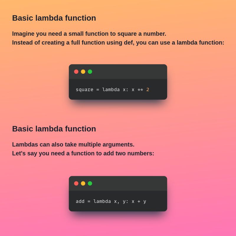 Eva Koroleva on LinkedIn: Lambdas: Anonymous Functions in Python ... Eva Koroleva on LinkedIn: Lambdas: Anonymous Functions in Python ...