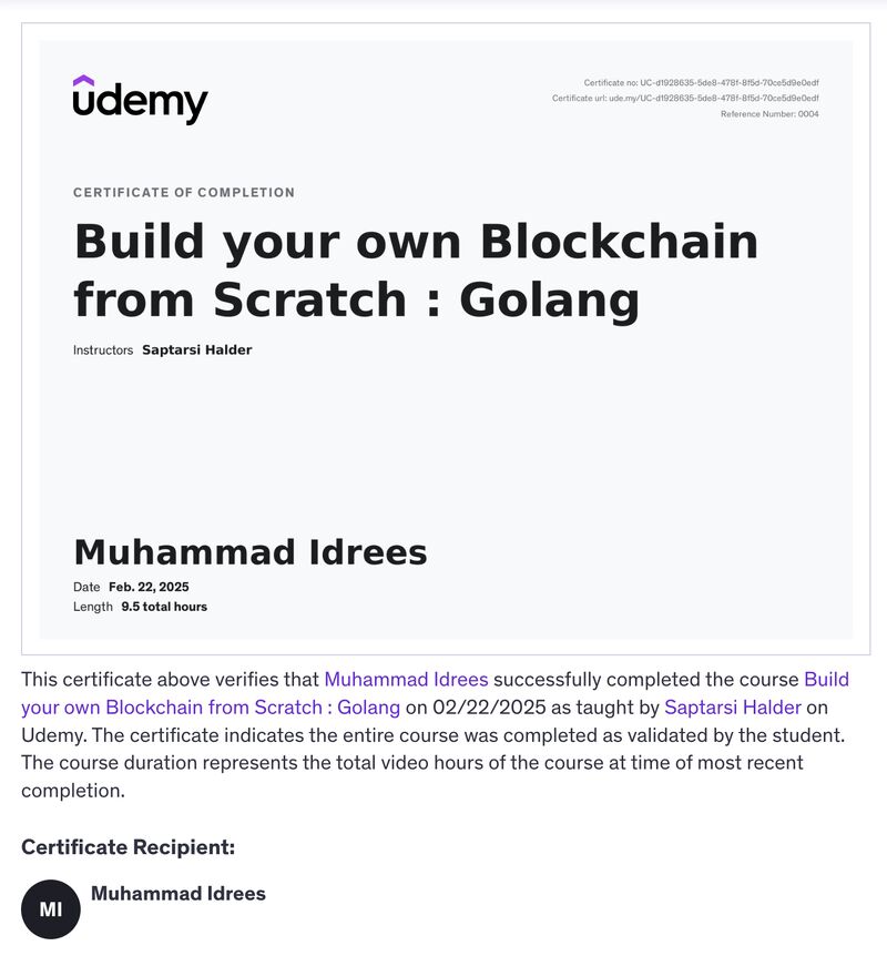 #blockchain #golang #crypto #blockchaindevelopment | Muhammad Idrees #blockchain #golang #crypto #blockchaindevelopment | Muhammad Idrees