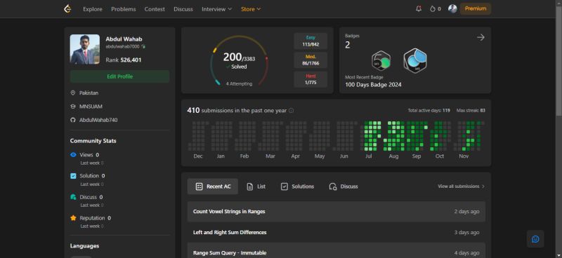 Abdul Wahab on LinkedIn: 𝟸x💯 LeetCode Problems 🎉 Salam Everyone! 👋 ... Abdul Wahab on LinkedIn: 𝟸x💯 LeetCode Problems 🎉 Salam Everyone! 👋 ...