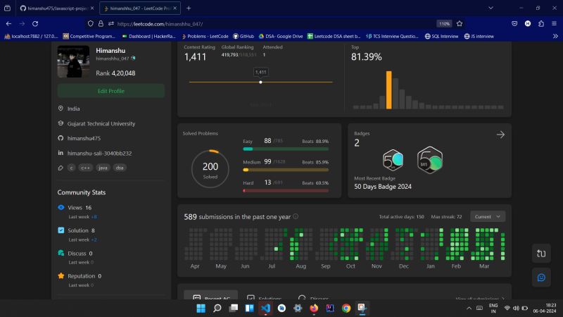 Himanshu Sali on LinkedIn: #codinggoals #continuousimprovemen #leetcode ... Himanshu Sali on LinkedIn: #codinggoals #continuousimprovemen #leetcode ...