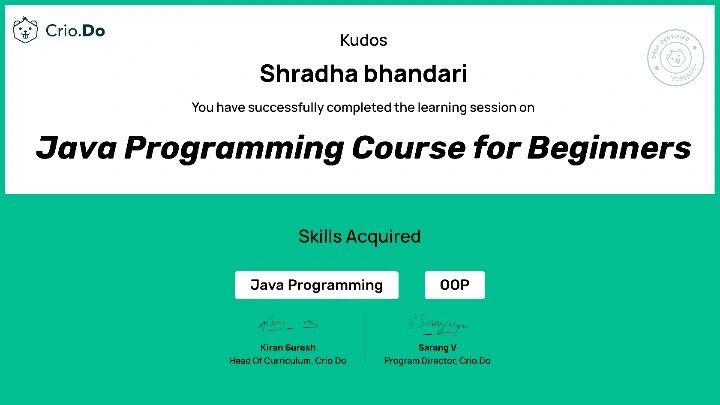 Shradha Bhandari on LinkedIn: #javaprogramming #oop #codingjourney # ... Shradha Bhandari on LinkedIn: #javaprogramming #oop #codingjourney # ...