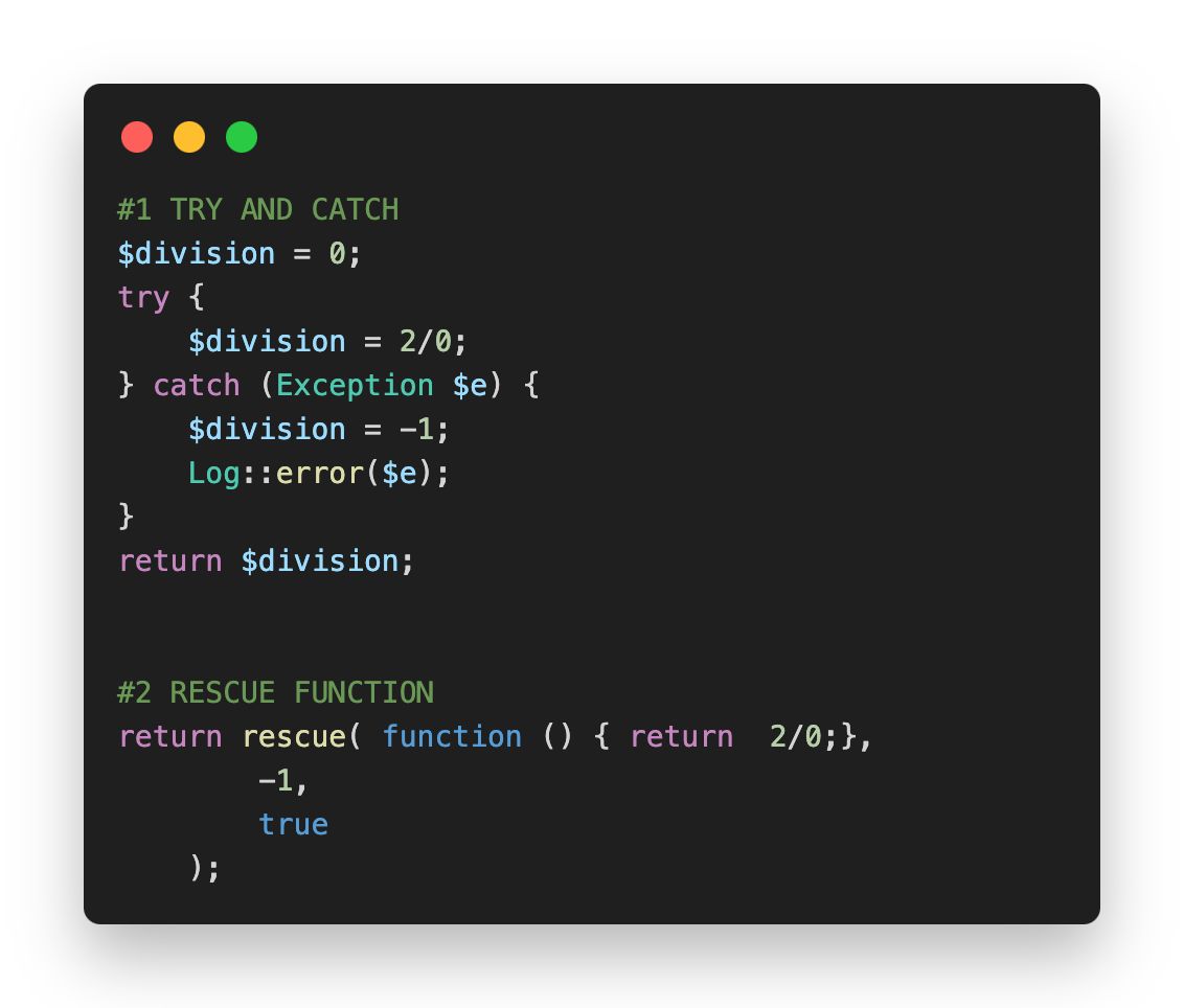 How to avoid try-and-catch in Laravel | Prince Osah posted on the topic ... How to avoid try-and-catch in Laravel | Prince Osah posted on the topic ...