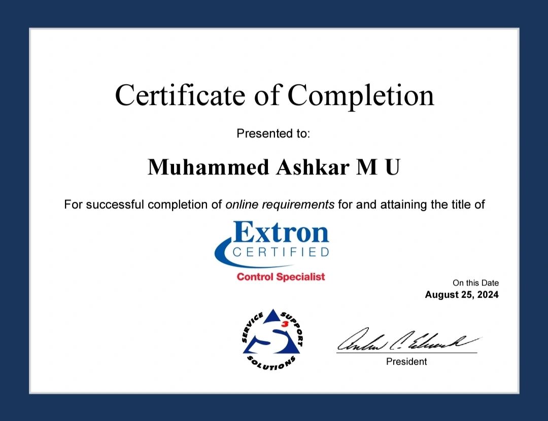 Muhammed Ashkar M U -EAVA on LinkedIn: #certification #controlsystems # ... Muhammed Ashkar M U -EAVA on LinkedIn: #certification #controlsystems # ...