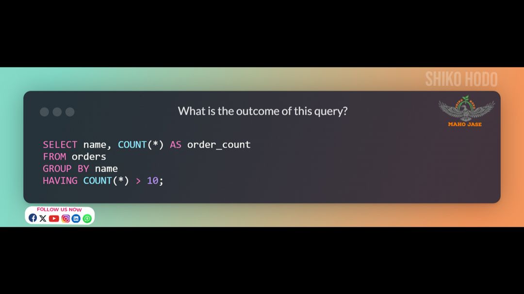 Maho Jase IT on LinkedIn: #mysql #sqlquery #groupby #having # ... Maho Jase IT on LinkedIn: #mysql #sqlquery #groupby #having # ...
