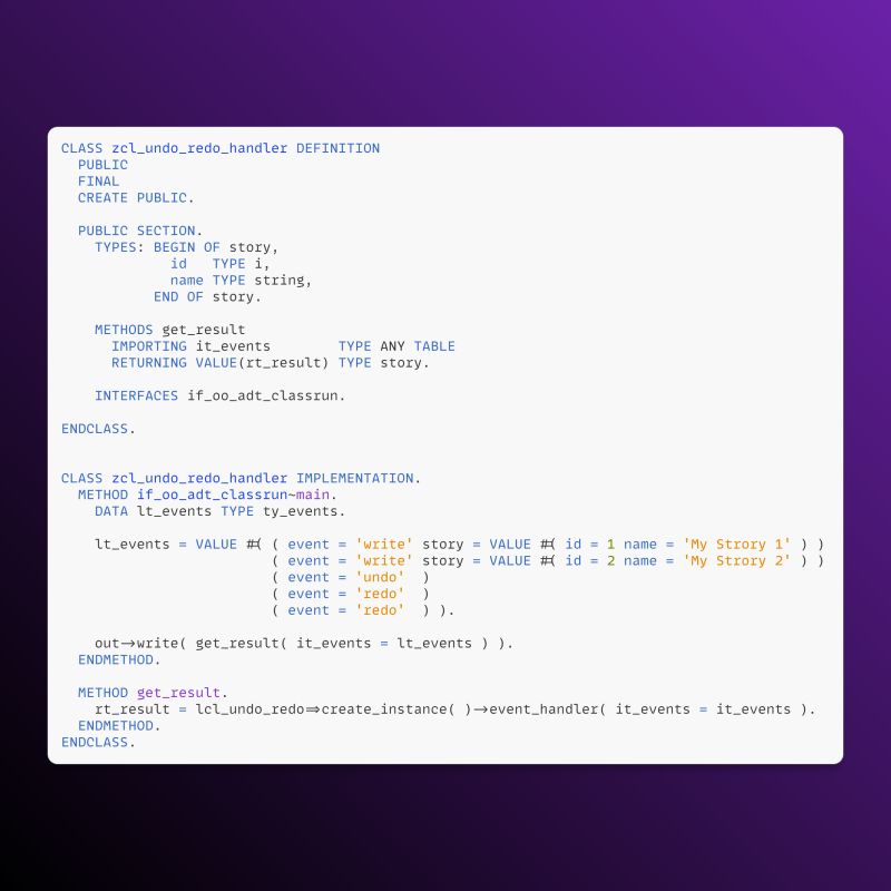 ABAP: How To Implement Text Editor Undo Redo Features Since this task ... ABAP: How To Implement Text Editor Undo Redo Features Since this task ...