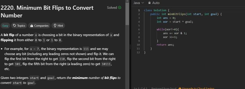 How to Convert a Number with Bit Flips | SATHVIK SUBBISETTY posted on ... How to Convert a Number with Bit Flips | SATHVIK SUBBISETTY posted on ...