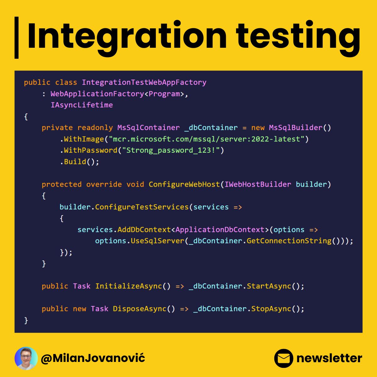Milan Jovanović on LinkedIn: Are you writing integration tests ... Milan Jovanović on LinkedIn: Are you writing integration tests ...