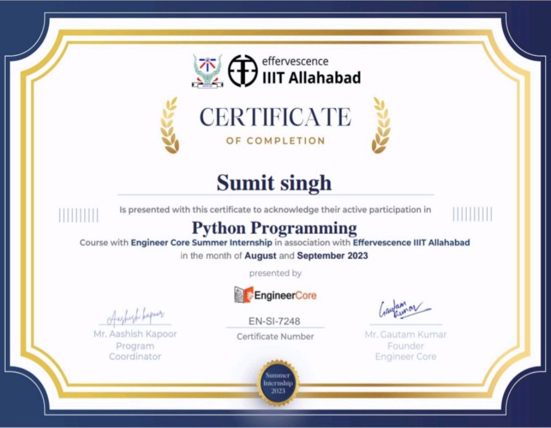 Sumit Singh on LinkedIn: #pythonprogramming #onlineinternship # ... Sumit Singh on LinkedIn: #pythonprogramming #onlineinternship # ...
