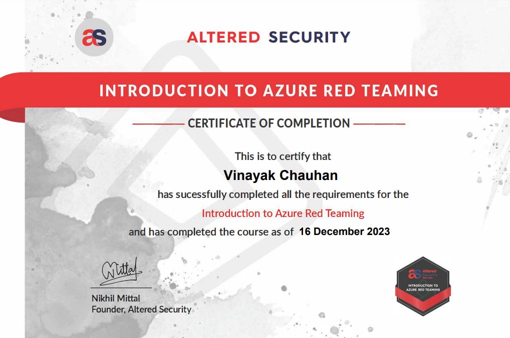 Vinayak Chauhan on LinkedIn: #redteam #azure #activedirectory Vinayak Chauhan on LinkedIn: #redteam #azure #activedirectory