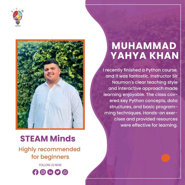 STEAM MINDS on LinkedIn: #pythonprogramming #coding #feedback # ... STEAM MINDS on LinkedIn: #pythonprogramming #coding #feedback # ...